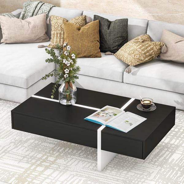商品名:  Contemporary Rectangle Design Living Room Furniture, Modern High Gloss Surface Cocktail Table, Center Table for So...