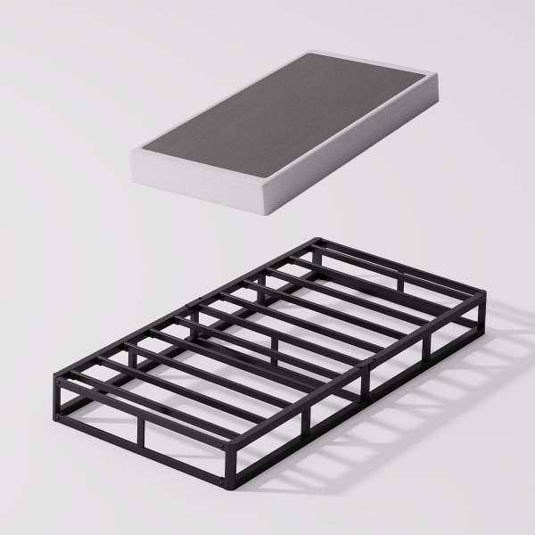 商品名: Bedsnus ツインサイズボックススプリングとカバーセット 9インチ 高プロファイルメタルボックススプリング 高耐久構造マットレスファンデーション ノイズフリー 滑り止め 組み立て簡単 Bedsnus Twin Size Box...