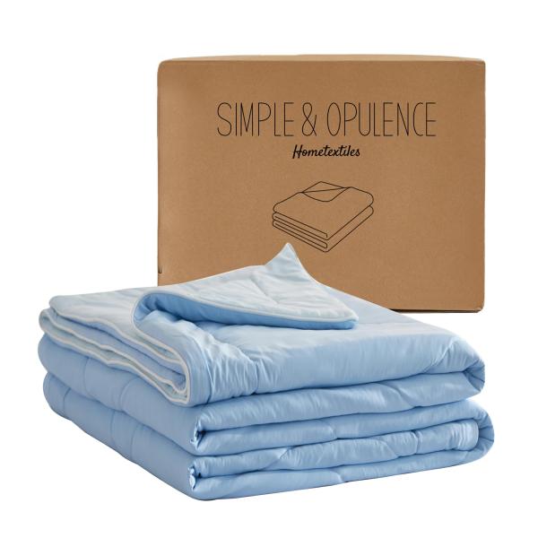 商品名: Simple&amp;Opulence リバーシブル 冷却ブランケット 掛け布団 ツイン ホットスリーパー 夏 軽量 ひょうたん柄 掛け布団インサート ソフト クールダウン 夜の汗や熱いフラッシュ緩和に ブルー Simple&am...