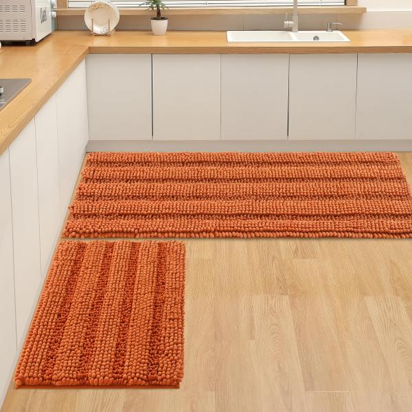 商品名:  Non Slip Thick Shaggy Chenille Bathroom Rug Sets 2 Piece, Thickened Hot Melt Rubber Bottom Bath Mats for Bathroom,...