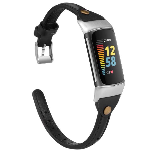 商品名: Wearlizer レザーバンド Fitbit Charge 5 バンド レディース メンズ スリムレザーウォッチストラップ 交換用リストバンド アクセサリー Fitbit Charge 5 バンド, レザー, クリスタル。 We...