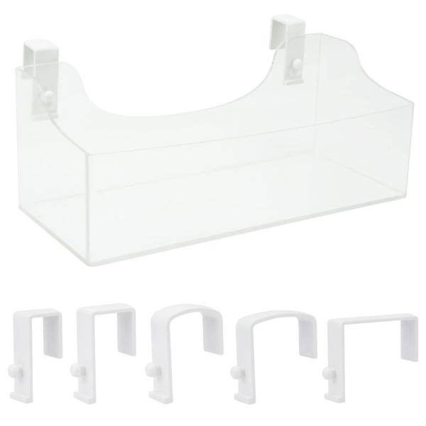 商品名: VILSECKY キュービカルウォールシェルフ - オフィスアクリルハンギングストレージオーガナイザー ファイルホルダー フラワーポットシェルフ デスク用 5セットプラスチック異なるサイズのフック オフィスの必需品 (クリア) A...