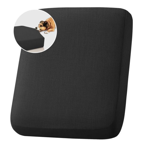 商品名: H.VERSAILTEX 防水織リネンルック カウチクッションカバー 個別シート カウチスリップカバーセット 椅子用クッションカバー アームチェアクッションプロテクター スリップカバーに最適 (1パック、ブラック) H.VERSA...