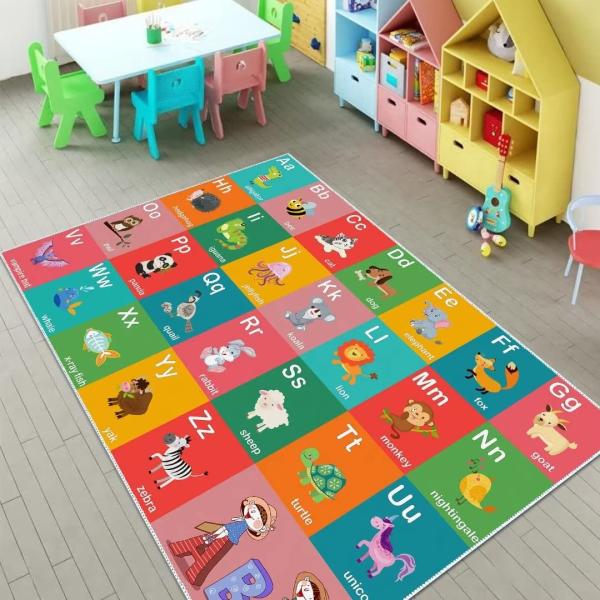 商品名:  ABC Alphabet Education Rug, Kids Fun Game Carpet Children's Room, Playroom, Classroom, Non-Slip Washable Crawl Flo...