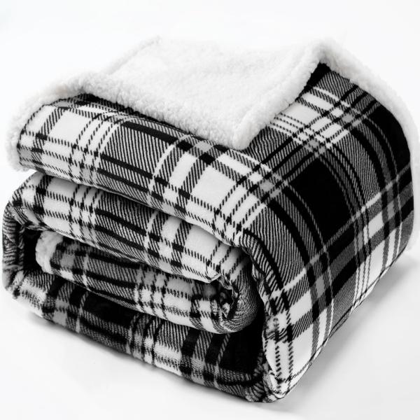 商品名:  Touchat Sherpa Plaid Throw Blanket,Fleece Flannel Plush Twin Size Microfiber Blanket for Couch Bed Sofa,Fuzzy Fluf...