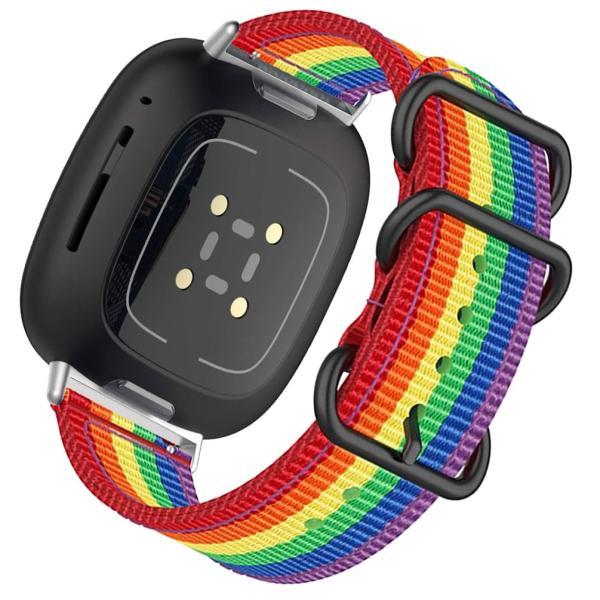 商品名: YOFUNTLE Fitbit Versa 4/3/Sense 2/Sense用バンド レディース メンズ ソフトウーブンナイロン腕時計バンド 交換用スポーツストラップ 調節可能 通気性 ブレスレット リストバンド Versa 4...