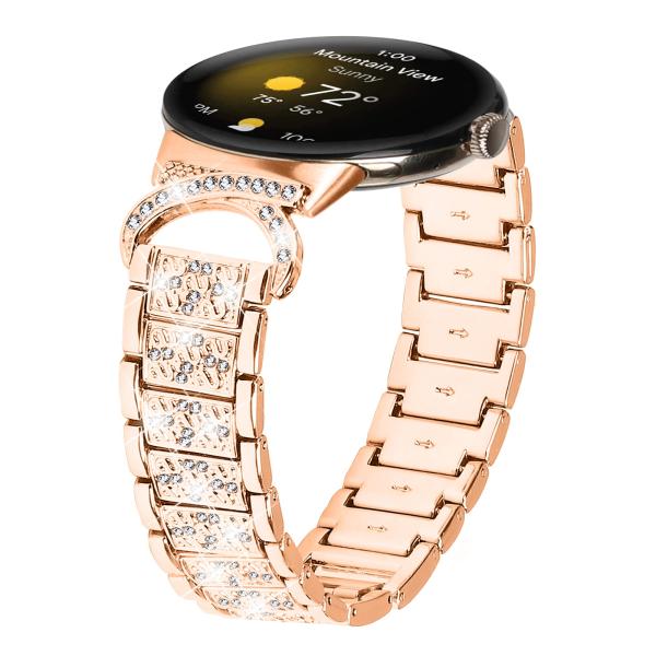 商品名: FitTurn Jewelry キラキラバンド Google Pixelバンド レディース メンズ 交換用 牛角デザイン ダイヤモンド ラインストーン ブレスレット メタルストラップ 調整ツール付き Google Pixelスマー...