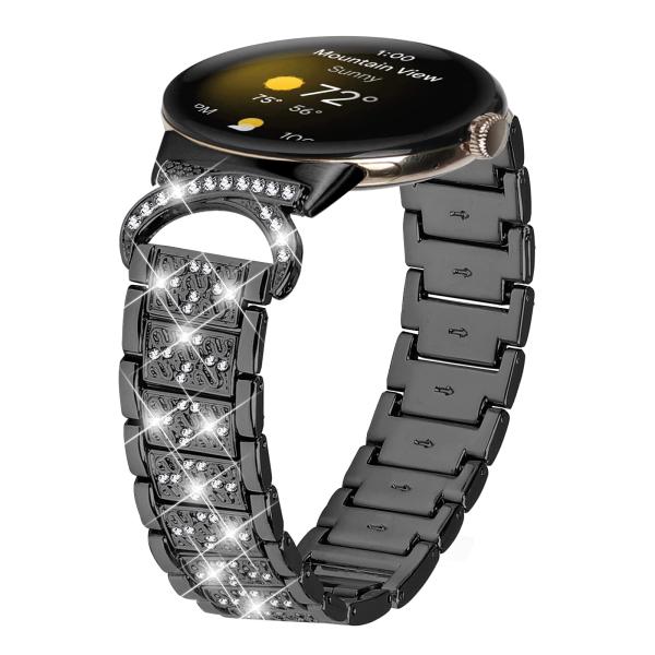 商品名: FitTurn ジュエリー キラキラバンド Google Pixel Band レディース メンズ 交換用 牛角デザイン ダイヤモンド ラインストーン ブレスレット メタルストラップ 調整ツール付き Google Pixel スマ...