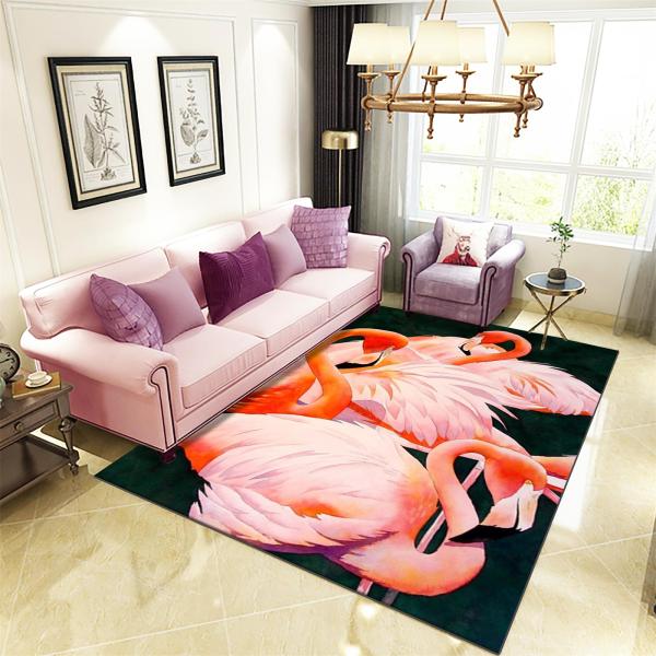 商品名:  Pink Flamingo Area Rug, 3x4ft, Tropical Animal Red Flamingo Design Pattern Print Carpets Non-Slip Non-Shedding and...
