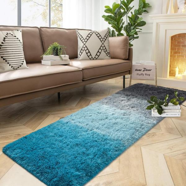 商品名: DweIke ラグジュアリー シャギー ランナー ラグ 寝室用 2x6フィート ふわふわ ランナー カーペット 女の子 男の子 子供用 滑り止め 超快適 プラッシュ ベッド 敷物の横 リビングルーム 保育園 ホームデコレーション ...