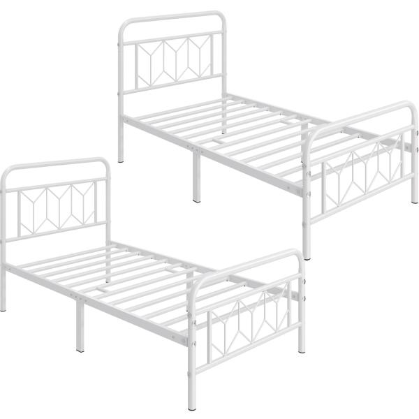 商品名:  Yaheetech 2pcs Twin Bed Frames Metal Platform Bed with Modern Style Iron Headboard and Footboard/Easy Assembly/No ...