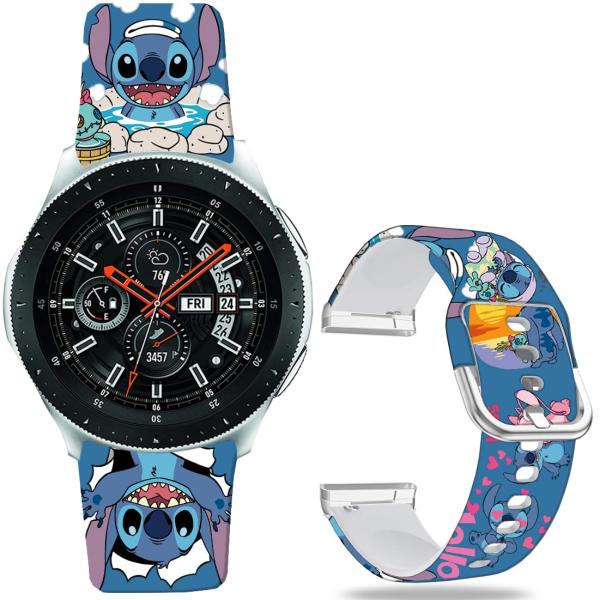 商品名:  Sjiangqiao Stitch Holiday Pink 20mm Cartoon Watch Band Compatible with Samsung Galaxy Watch 5/4/3/Active 2/Gear Sp...