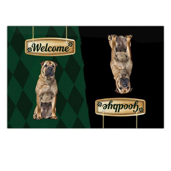 商品名:  Personalized Chinese Shar-Pei Door Mat Indoor Entrance Rug Goodbye Welcome Doormat Welcome Mats for Dog Lover Outd...