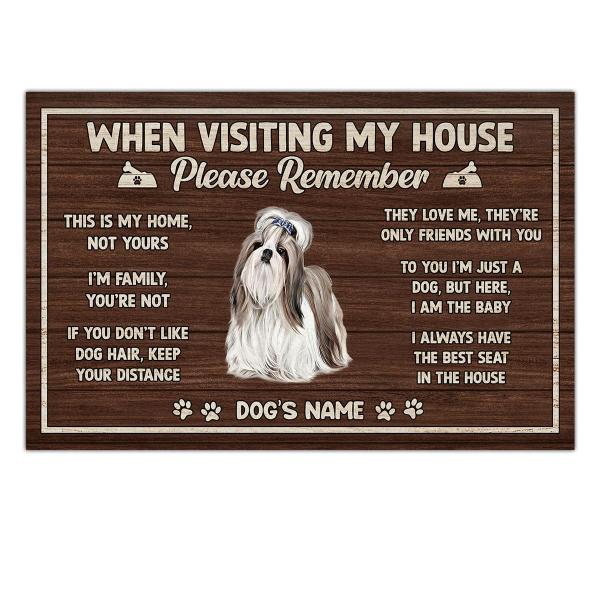 商品名:  Personalized Shih Tzu Door Mat Indoor Entrance Rug When Visiting My House Please Remember Welcome Doormat for Dog ...
