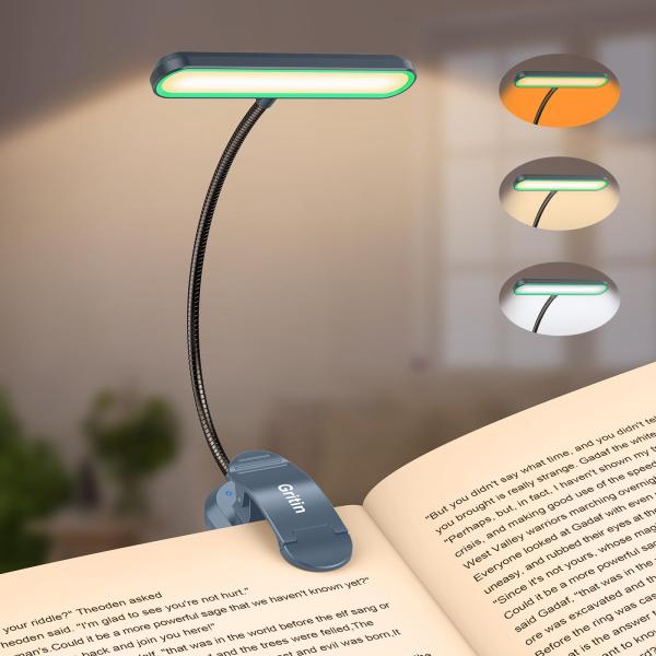 商品名:  Gritin Rechargeable Book Light for Reading in Bed with 19 LED &amp;Memory Function-Eye Caring 3 Color Temperatures...