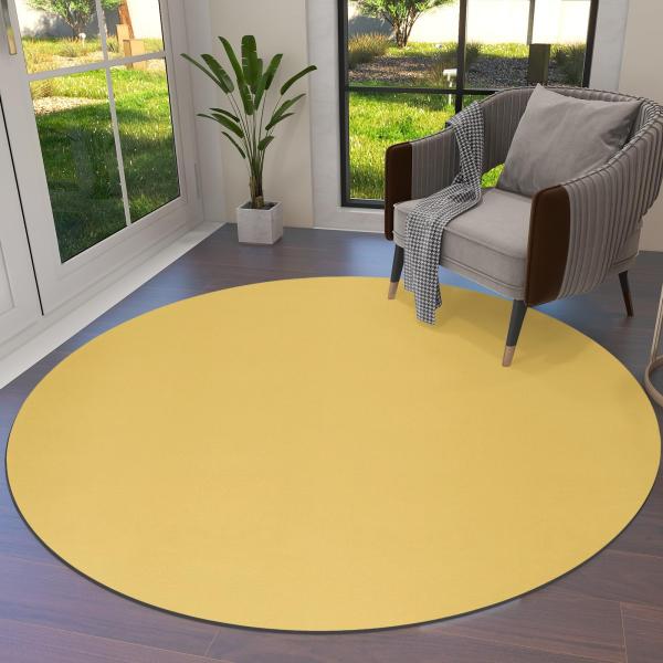 商品名:  Round Area Rug 3ft Solid Yellow Color Rug Super Soft Sofa Nursery Carpet Floor Mat Non Slip Runner Rugs for Indoor...