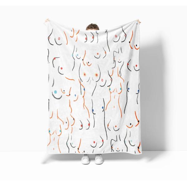 商品名:  JAWO Whitel Throw Blanket, Novelty Funny Boobs Breast are Beautiful Colorful Micro Fleece Blanket, 50X60 Travel Th...