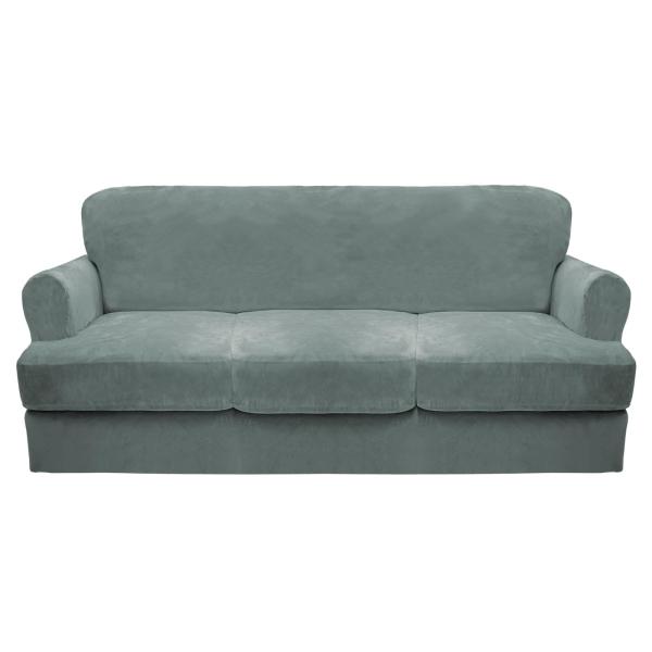 商品名:  CUCRAF T Cushion Sofa Cover 4 Piece Slipcovers, Soft Thick Velvet Couch Cover for Living Room, Washable High Stret...