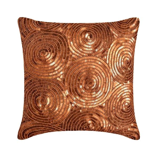 商品名: ザ ホームセントリック クッションカバー アートシルク 2個パック、40x40 cm 銅 - Copper Swirls HomeCentric Pillow Cover - Copper Swirls, Pack of 2, 1...