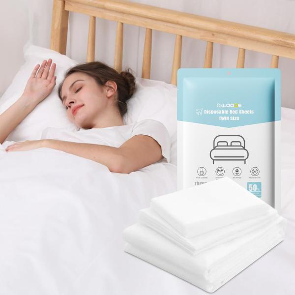 商品名: Disposable Bed Sheets Twin Size Portable Disposable Bed Sheet for Hotel Business Trip, Light Weight Breathable Disp...