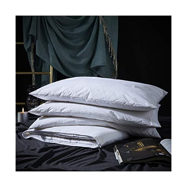 商品名:  Three Geese Adjustable Layer Goose Feather Pillow,Assemblable Bed Pillow,100% Soft Cotton Cover,Good for Side and ...