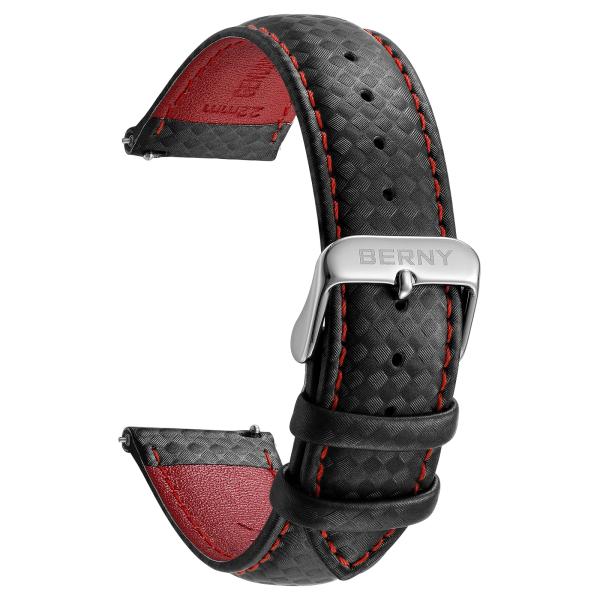 商品名:  BERNY Watch Band Quick Release Genuine Leather Watch Strap Fashionable Grid Pattern Watch Bracelet Soft Leather Wa...