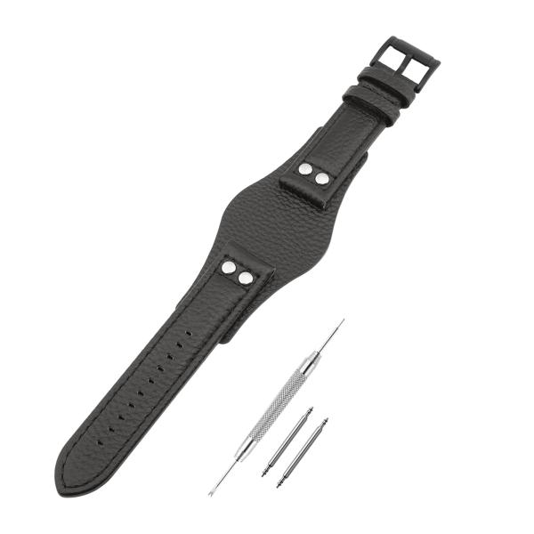 商品名: SANDEIN (サンデイン) 腕時計バンド Fossil対応 22mm ソフトレザー 交換用リストストラップ ステンレススチールバックル付き Fossil CH2564 CH2565 CH2891用 腕時計ストラップ (ブラック...