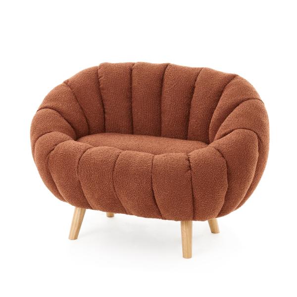 商品名: Dorm Haul〓 パンプキンソファ - ブークレラスティックオレンジ Pumpkin Sofa by Dorm Haul〓 - Boucle Rustic Orangeブランド: DormCo商品サイズ: 38"W x 24"...