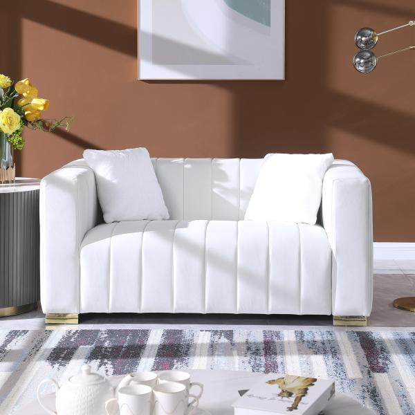 商品名:  DREAMODERN 62.6'' Chesterfield Sofa Loveseat Couch for Living Room, Modern Velvet 2-seat Upholstered Sofa Couch wi...