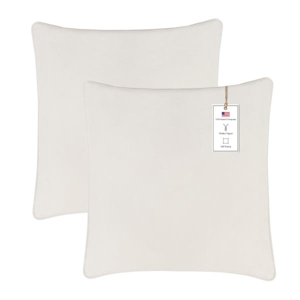 商品名: A1HC 高級高級ソフトベルベットスローピローカバー2枚セット、ソファ、ベッド、鮮やかな色と隠しYKKジッパー用 装飾ソファ枕で生活空間を強化 24インチx24インチ クリーム A1HC Set of 2 Luxurious Fi...