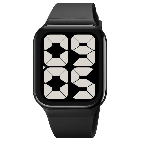 商品名: Gosasa ラージフェイスLEDデジタルウォッチ 日付時刻 3バー 防水腕時計 メンズ レディース スポーツウォッチ, L ブラック ブラック, スポーツ。 Gosasa Fashion Unisex Digital Sport...