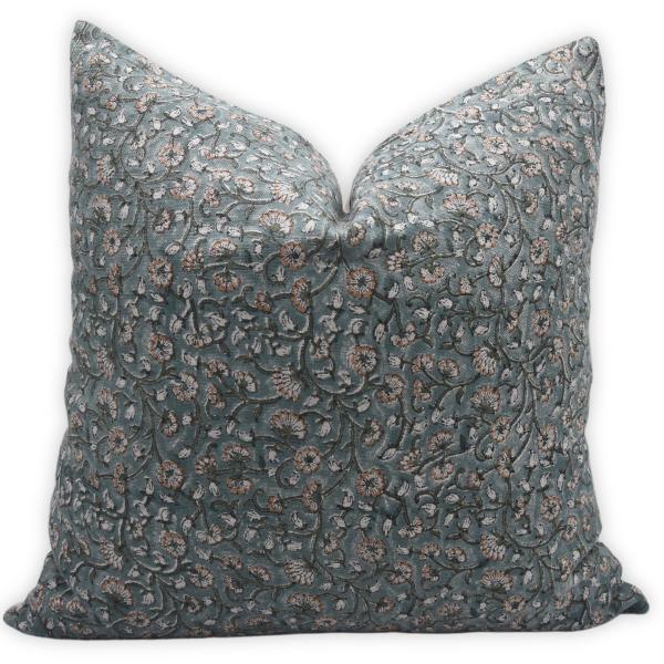 商品名: Fabritual フローラルブロックプリント 厚手リネン 22X22 スローピローケース クッションカバー ソファ、カウチ、秋の装飾、農家、アウトドア、リビングルーム、ボーホホーム装飾、ヒマーチャル、ライトグリーンとイエロー F...