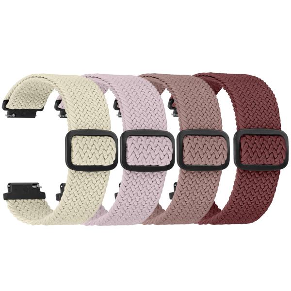 商品名:  FTYQUEE 4 Pack Braided Stretchy Adjustable Straps 16mm 18mm Quick Release for Women Men,Sport Elastic Nylon Cloth ...