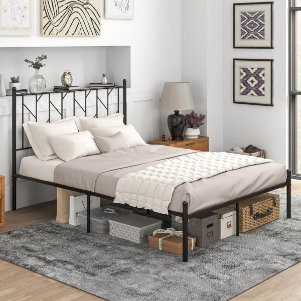 商品名:  KOMFOTT Full Metal Platform Bed Frame, Heavy-Duty Metal Bed Frame with Sturdy Slats Support, Under Bed Storage, Me...