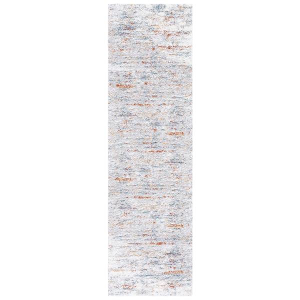 商品名:  SAFAVIEH Berber Shag Collection Runner Rug - 2'3" x 12' Runner, Blue Rust &amp; Ivory, Modern Abstract Design, 1.2...