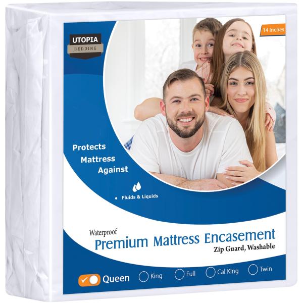 商品名: Premium Zippered Mattress Encasement (Fits 14 Inches Mattress, Queen) - Waterproof and Bed Bug Proof Mattress Prote...