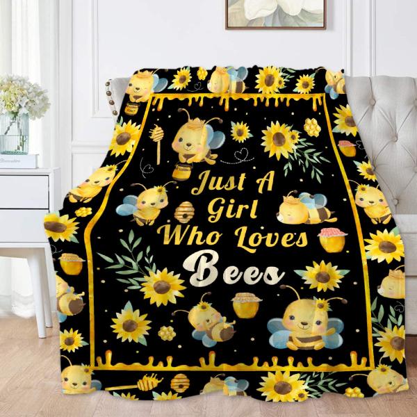 商品名:  Bee Blanket Bee Gifts for Women Just A Girl Who Loves Bees Plush Soft Flannel Throws Cozy Lightweight Blankets for...
