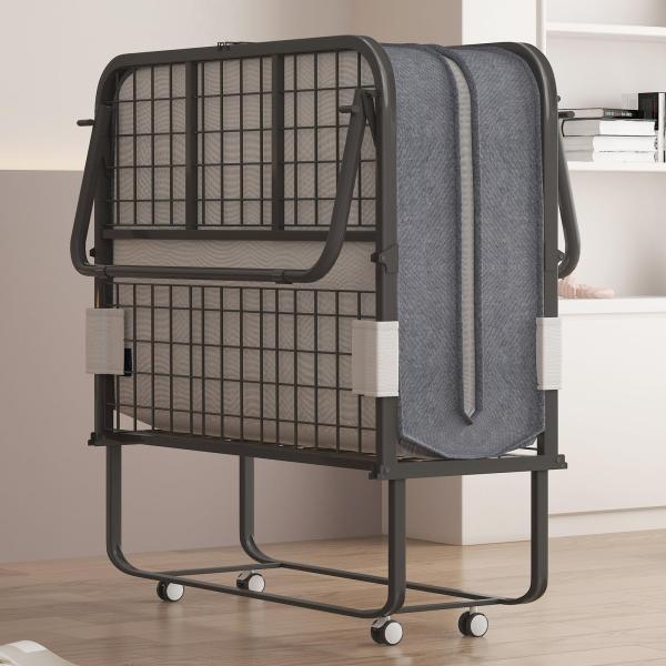 商品名:  Mjkone Folding Bed with Mattress for Adults, Rollaway Bed with Mattress, Space Saving Fold Up Bed with Lockable Wh...