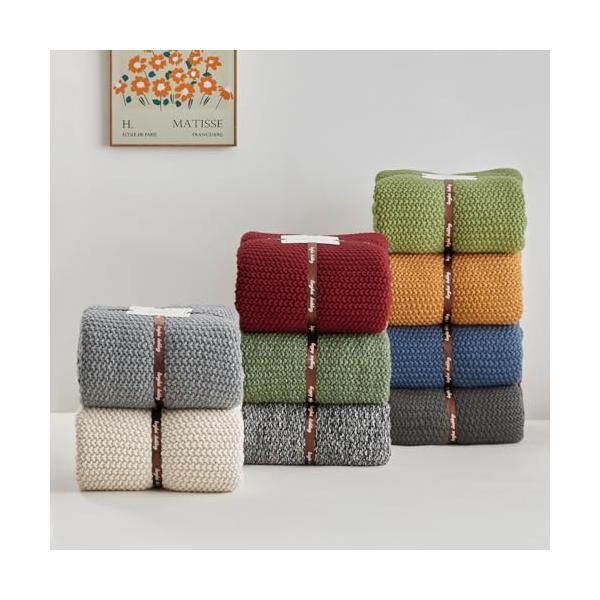 商品名: Longhui 寝具 チャンキーケーブルニットスローブランケット カウチ ソファベッド用 秋用 軽量 ソフト 快適 スローブランケット 装飾的 51インチ x 63インチ 新築祝いギフト (ブラックホワイト) 洗濯バッグ Long...