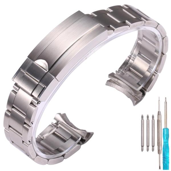 商品名:  XBHSW 20mm Stainless Steel Compatible with GMT Master Men's Strap Replacement Bracelet Deployment Buckle Watchband...
