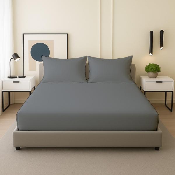 商品名: キングシーツセット、100%ソフトマイクロファイバー、3ピースボックスシーツと枕カバー付き、深いポケットは最大15インチのマットレスにフィット、冷却、通気性、しわ防止、ホテルラグジュアリー、ダークグレー King Sheets S...