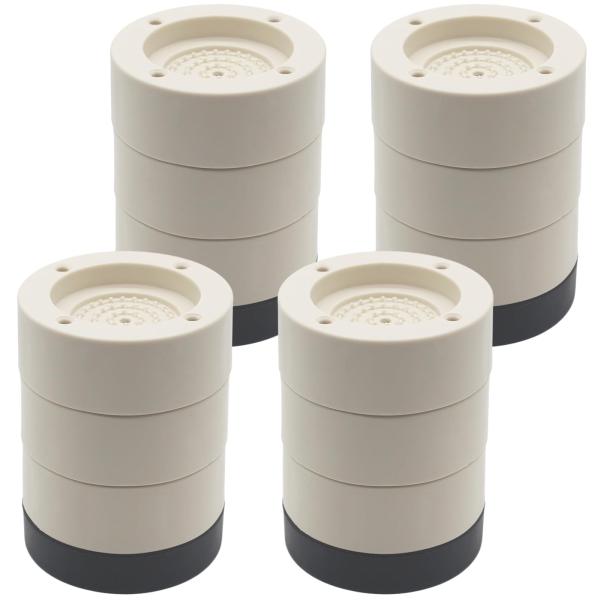 商品名: HANIHUA ベージュ 家具ライザー ベッドライザー (4個セット) 1インチ 2インチ 3インチ 調節可能 円形ベッドリフトライザー テーブル ソファ カウチ デスク 椅子ライザー 最大1.3ポンドまでサポート HANIHUA...