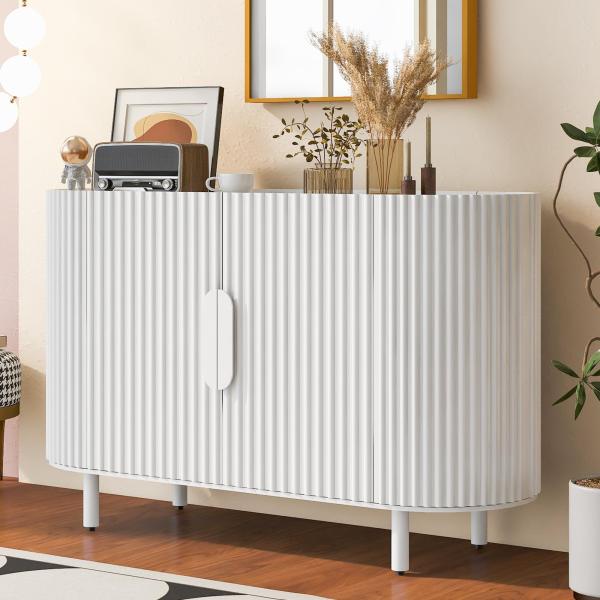 商品名:  VilroCaz Vintage Storage Cabinet Buffet Sideboard with Adjustable Shelves, Curved Design Wooden Accent Cabinet Con...
