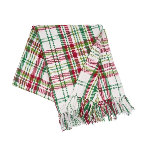 商品名:  C&amp;F Home 50" x 60" Joel Plaid Green Red &amp; White Woven Christmas Accent Throw Blanket w/Fringe Cotton Machi...