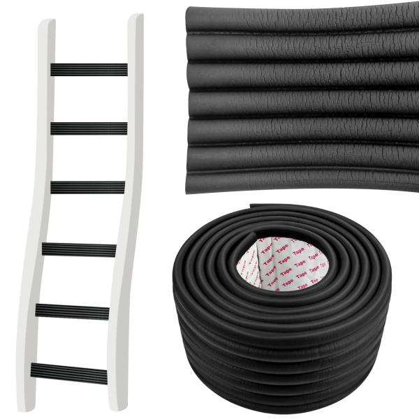 商品名: FMOACEN 6.6フィート ブラック 二段ベッドはしごパッド PVC ソフトコーナープロテクター 強力な接着剤付き 階段ステップカバー 足を快適に FMOACEN 6.6 FT Black Bunk Bed Ladder Pa...