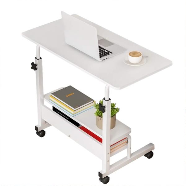 商品名: ノートパソコン 高さ調節可能 寝室 ベッドサイド ソファ テーブル ミニマリスト コンピューターデスク ホーム オフィス デスク 学生 書き込み 小さなスタンディング 収納付き ポータブルテーブル デスクトップ サイズ 31.5x...