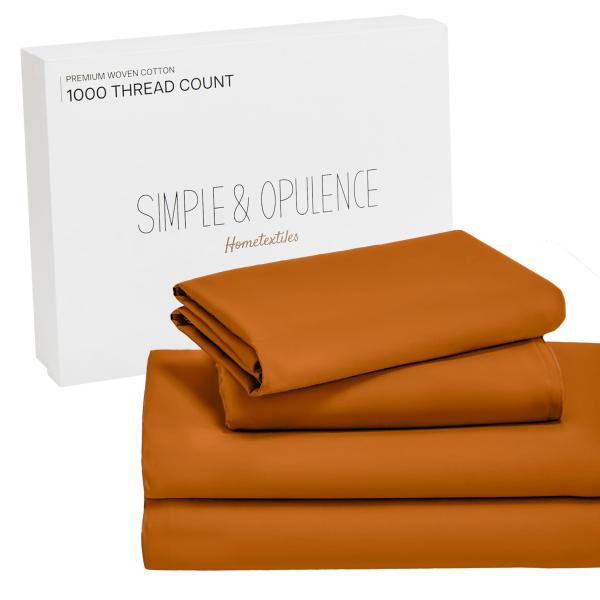 商品名: Simple&amp;Opulence 綿100% 1000スレッドカウント ツイン XL シーツ - 3ピース ロングステープルピュアソフトサテン織りセット-40.64cm ディープポケット 冷却 豪華なシルキーベッドシーツ(オ...