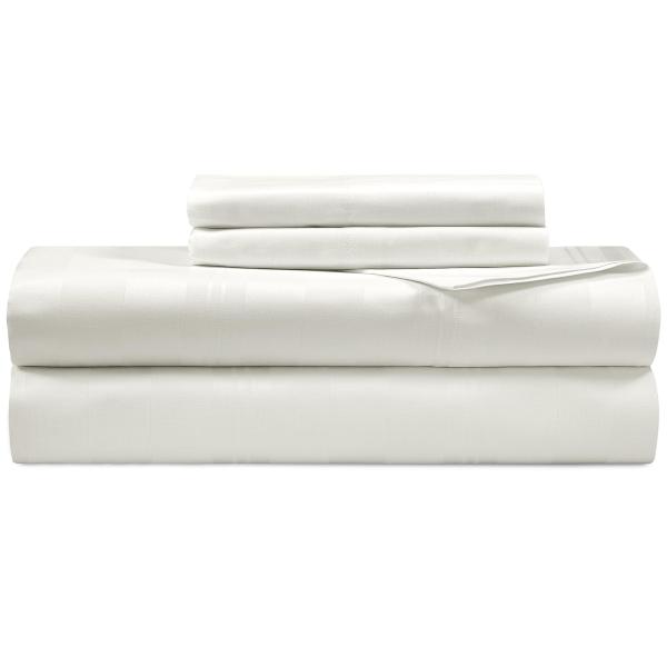 商品名:  Royale Linens 300 Thread Count 100% Long Staple Combed Cotton Striped Sheet Set - 4 Piece Queen Bed Sheets - 1 Fit...