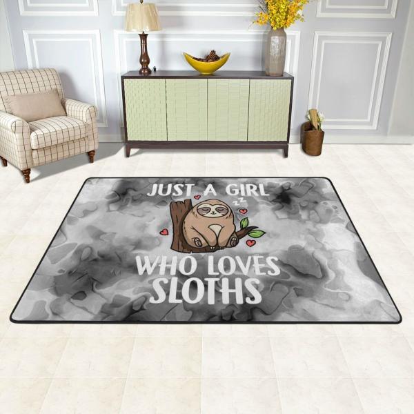 商品名:  Just A Girl Who Loves Sloths Area Rug Living Room Bedroom Kitchen Sofa Bedside Carpet Floor Mats 36"X24"ブランド: zacl...
