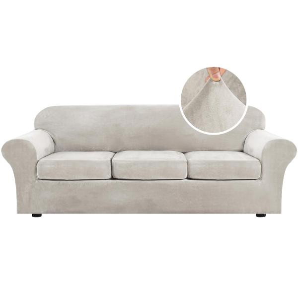 商品名:  H.VERSAILTEX Velvet 4 Piece High Stretch Sofa Slipcover Cover Furniture Protector Form Fit Luxury Thick Velvet Ext...